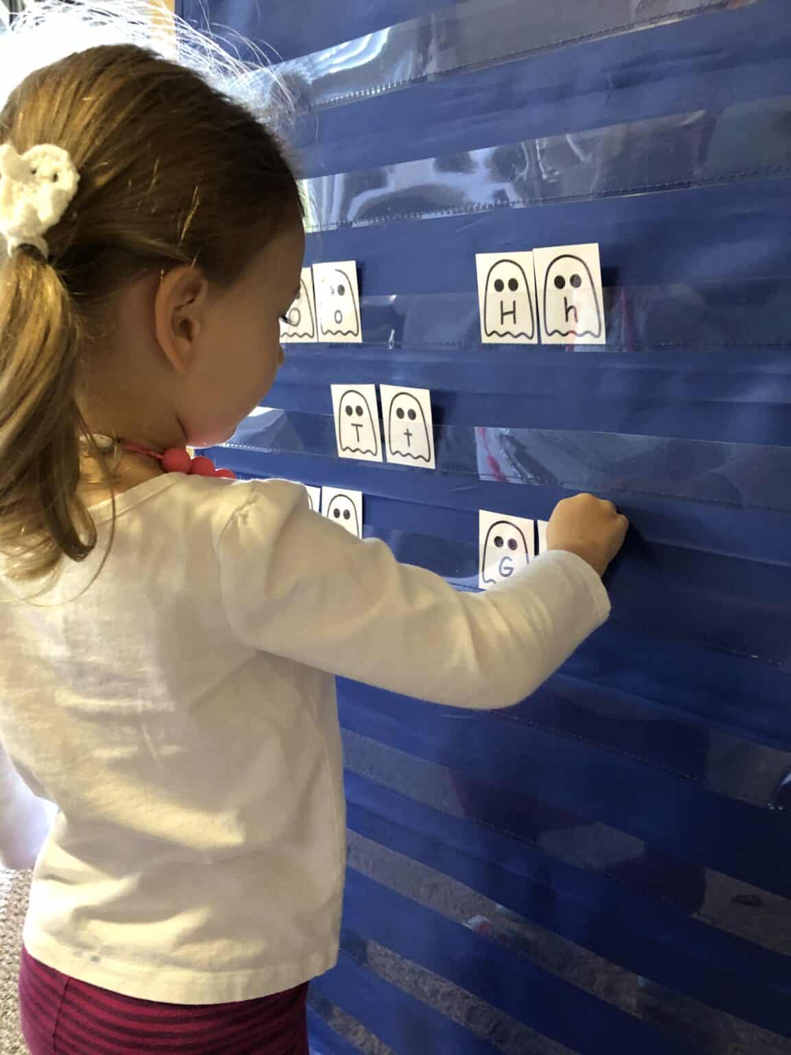 Matching-Uppercase-and-Lowercase-Ghost-Letters - Nurturing Family & Self