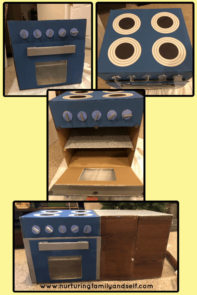 How to Build A Cardboard Play Kitchen for $75 - Nurturing Family & Self